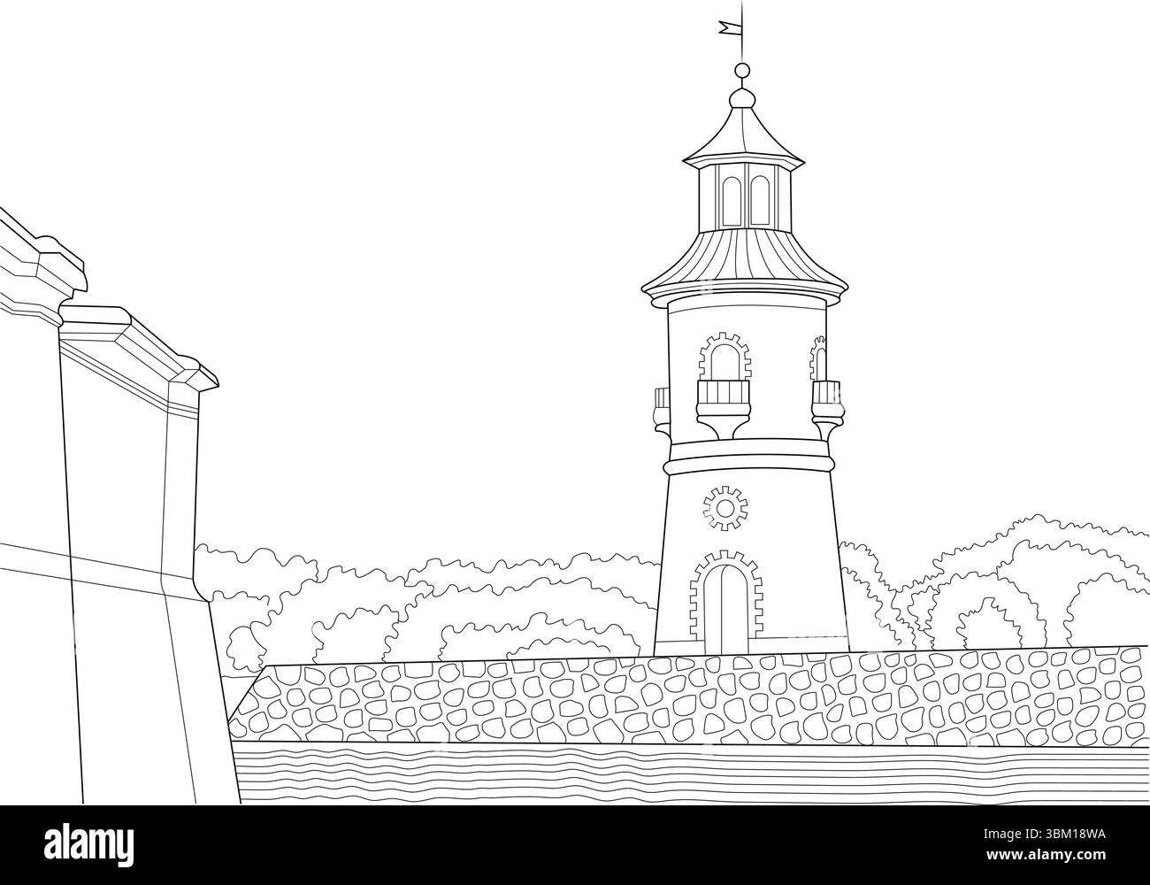 Old lighthouse waterfront Cut Out Stock Images & Pictures - Alamy