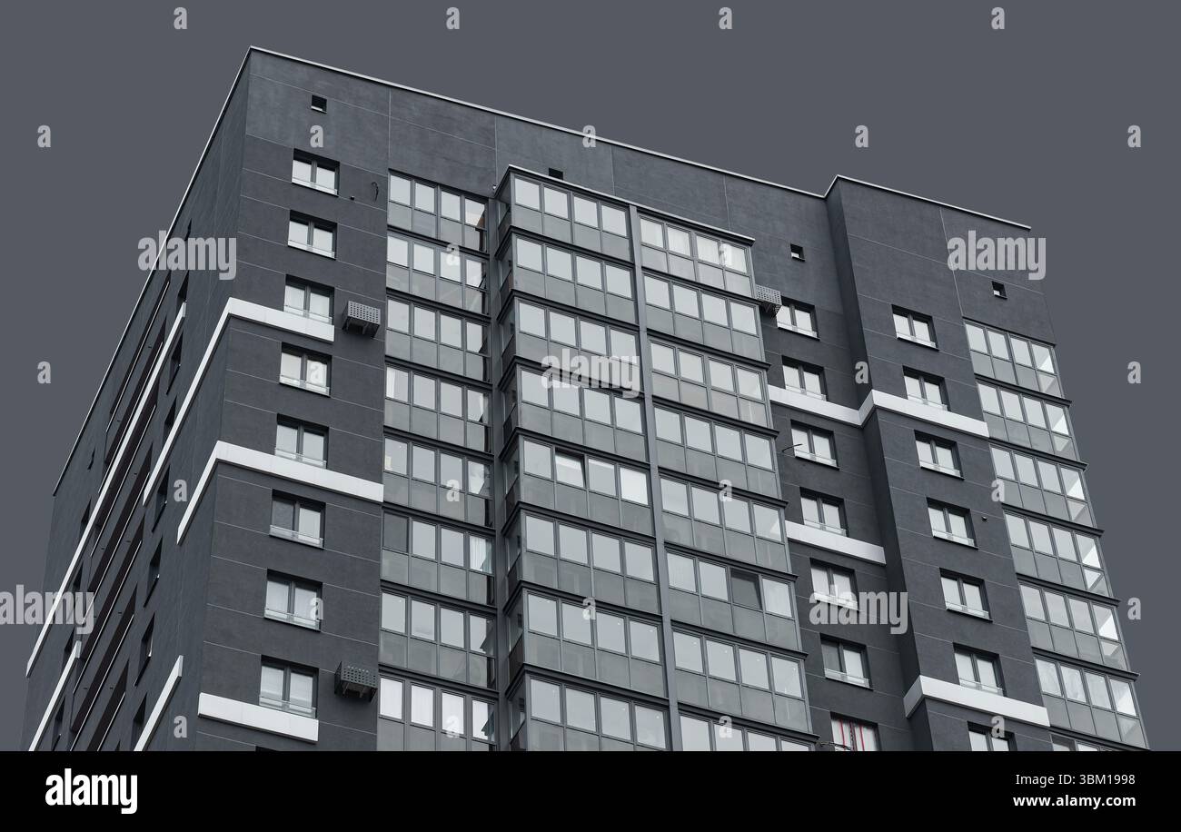 Building with modern architecture. High rise residential tower with ...