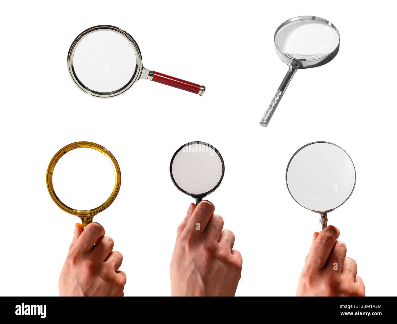 Set zooming magnifying glass hi-res stock photography and images - Alamy