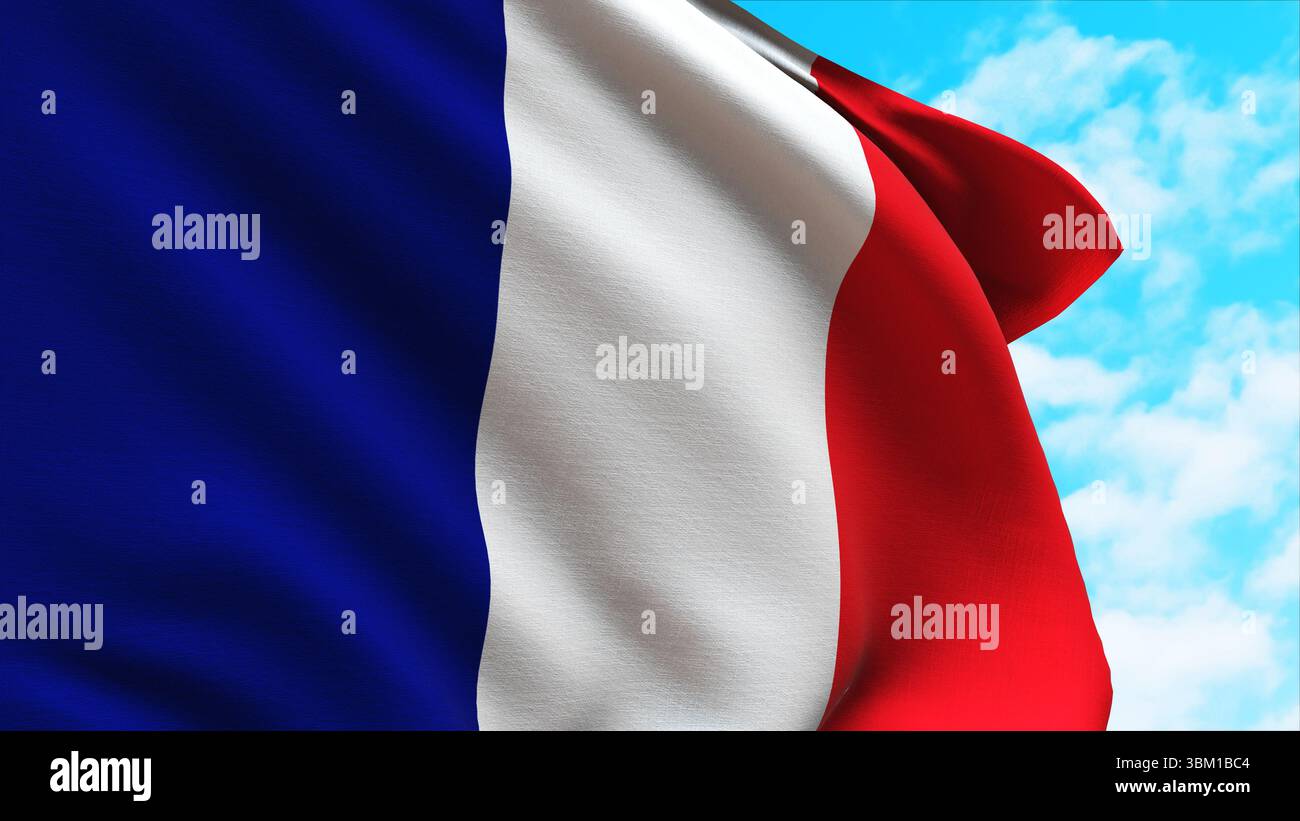 French flag waving in slow hi-res stock photography and images - Alamy