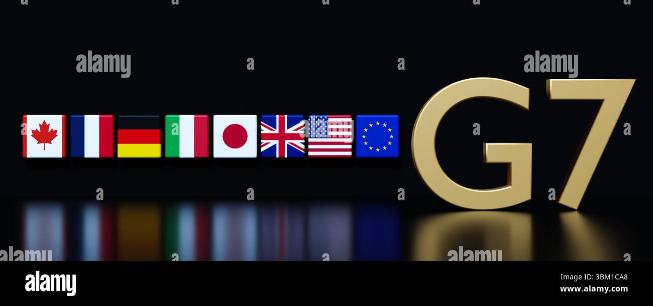 Various national flags representing g7 hi-res stock photography and ...