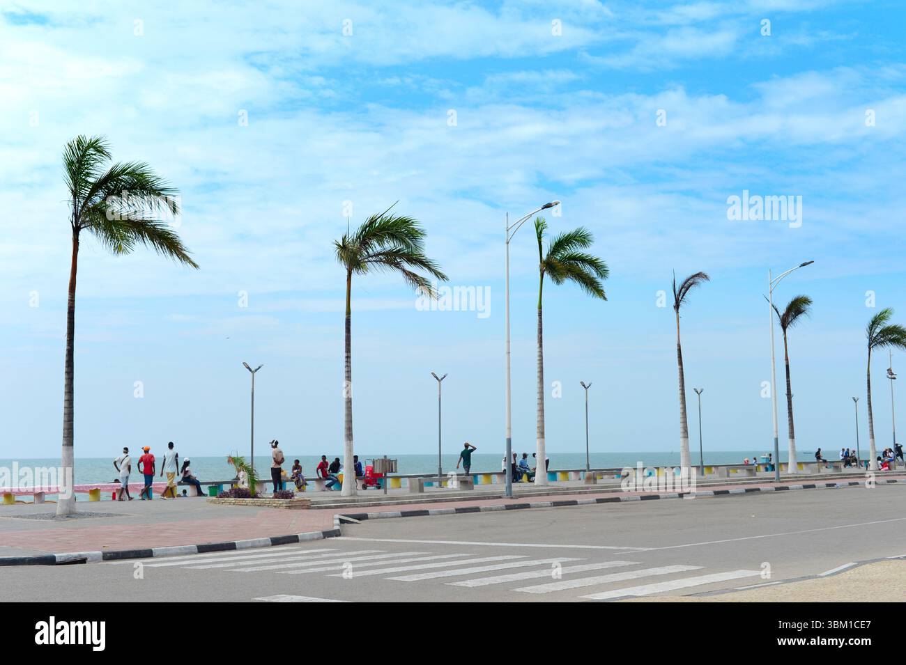 BENGUELA, ANGOLA - FEB 09, 2025: People at the seaside in Benguela ...