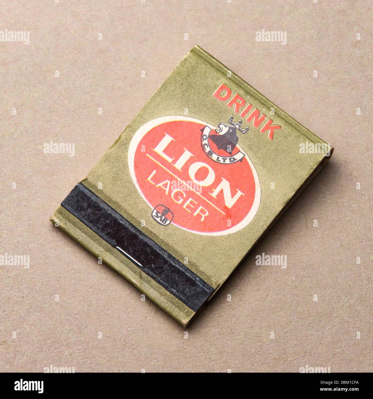 Lion lager 1960's match book Stock Photo - Alamy