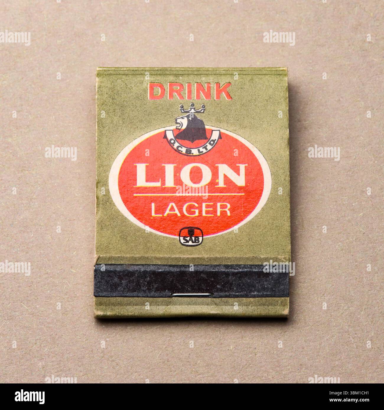 Lion lager 1960's match book Stock Photo - Alamy