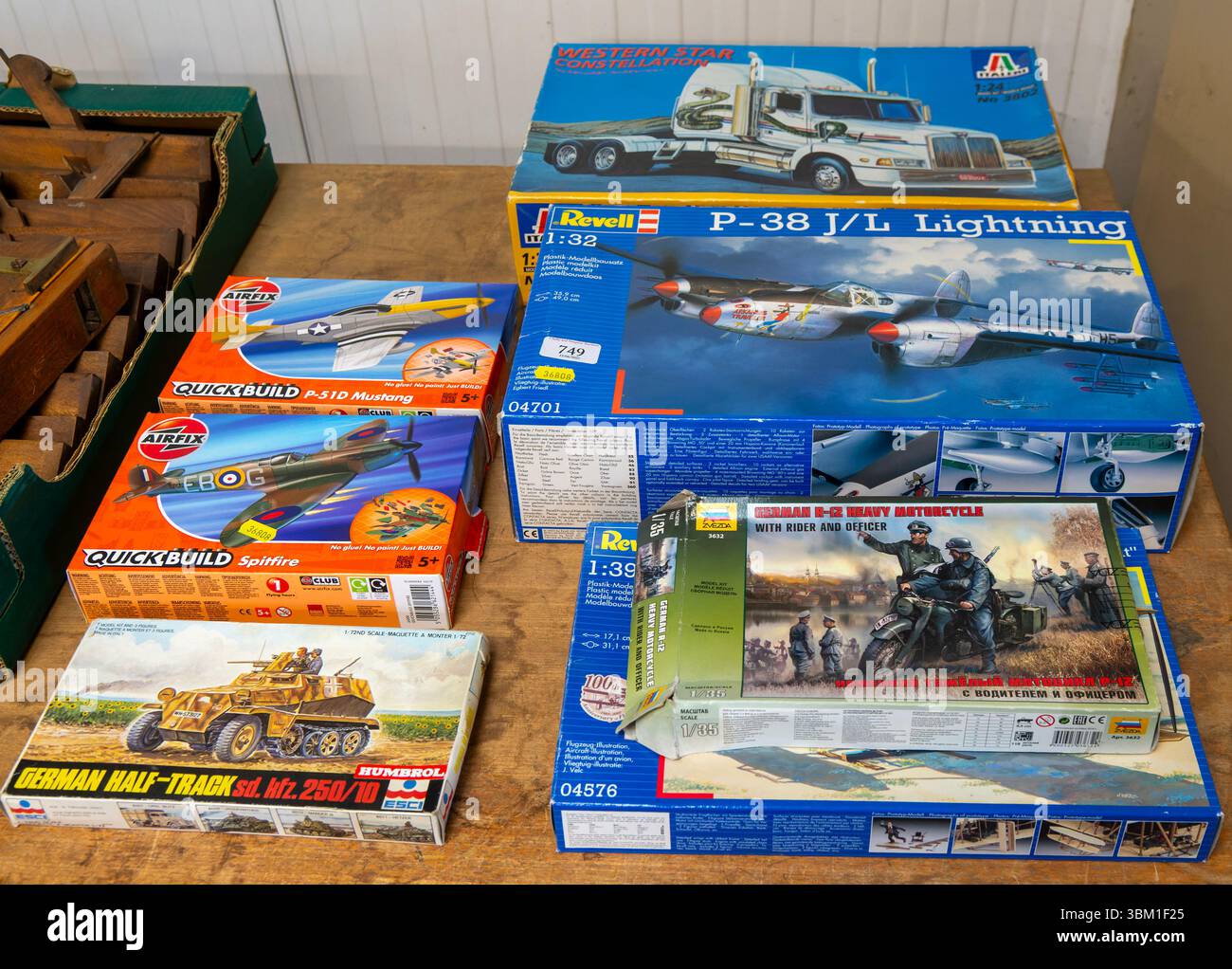 Boxes of Revell and Airfix military vehicles and planes scale models on ...