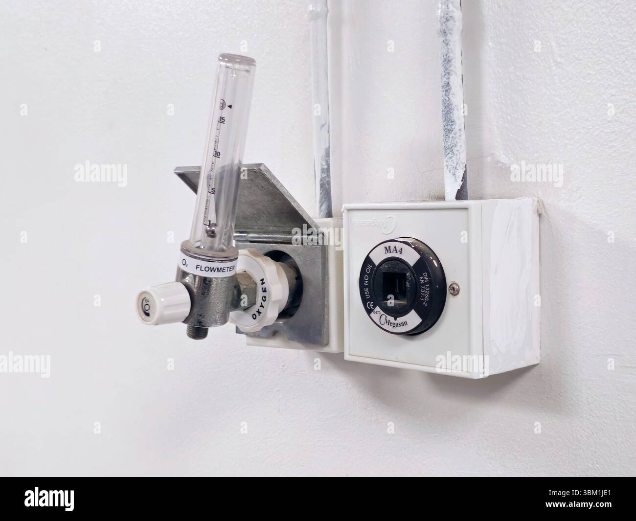 Cairo, Egypt, June 17 2025: Oxygen medical gas outlet, central line for ...