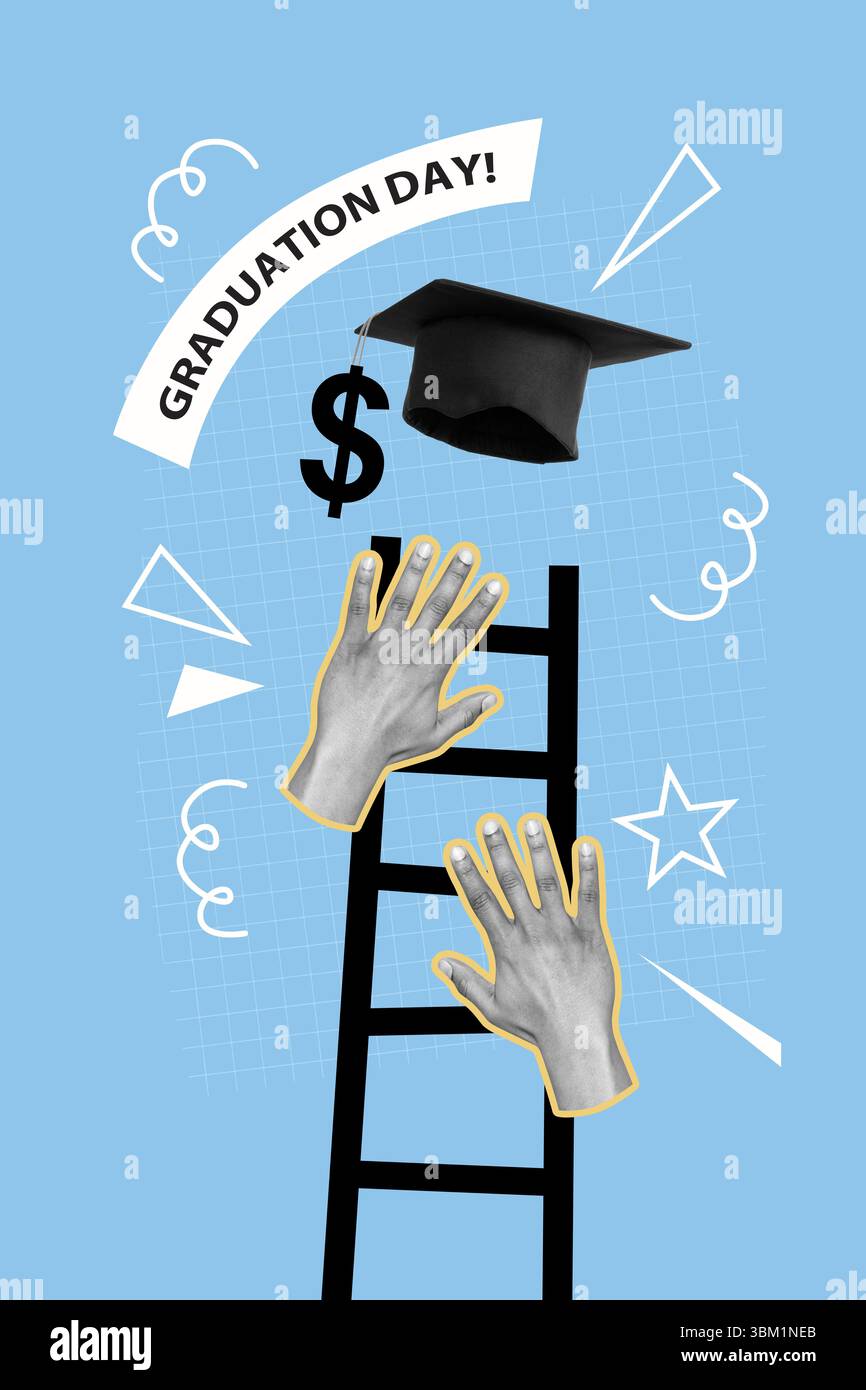 Template sketch image composite collage of knowledge academic ladder ...