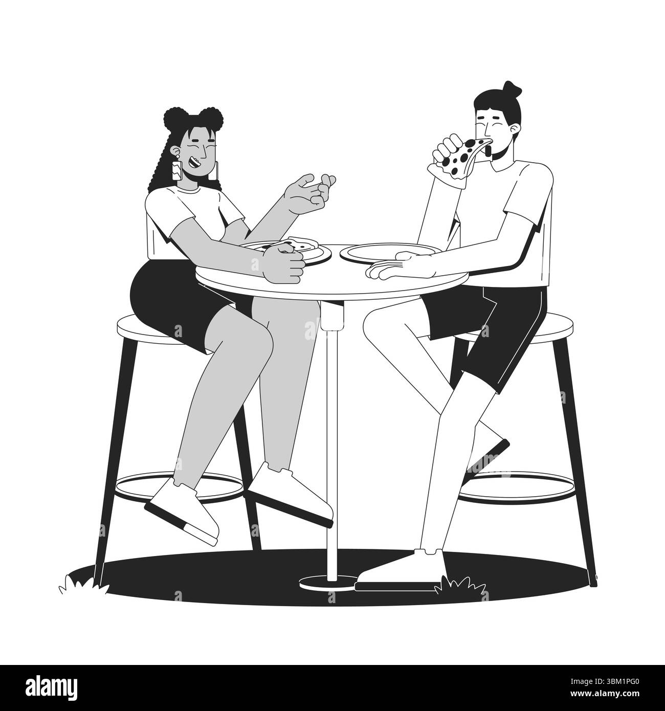Diverse friends laughing eating Cut Out Stock Images & Pictures - Alamy