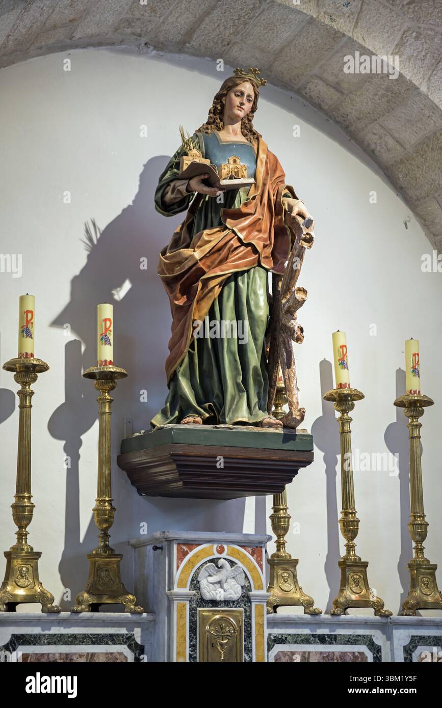 2018 Bethlehem, Palestine; Statue of St. Catherine of Alexandria ...