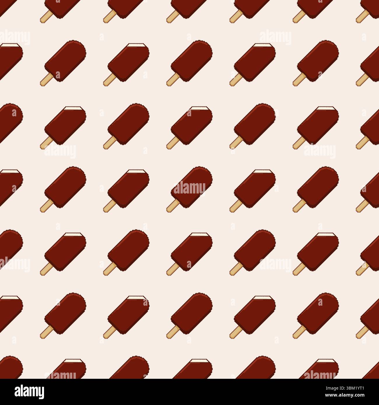 Chocolate popsicle pixel art seamless pattern. Vector illustration ...