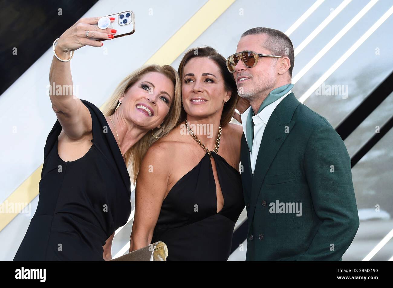 Rachel Brookes, Natalie Pinkham and Brad Pitt arriving for the “F1 ...