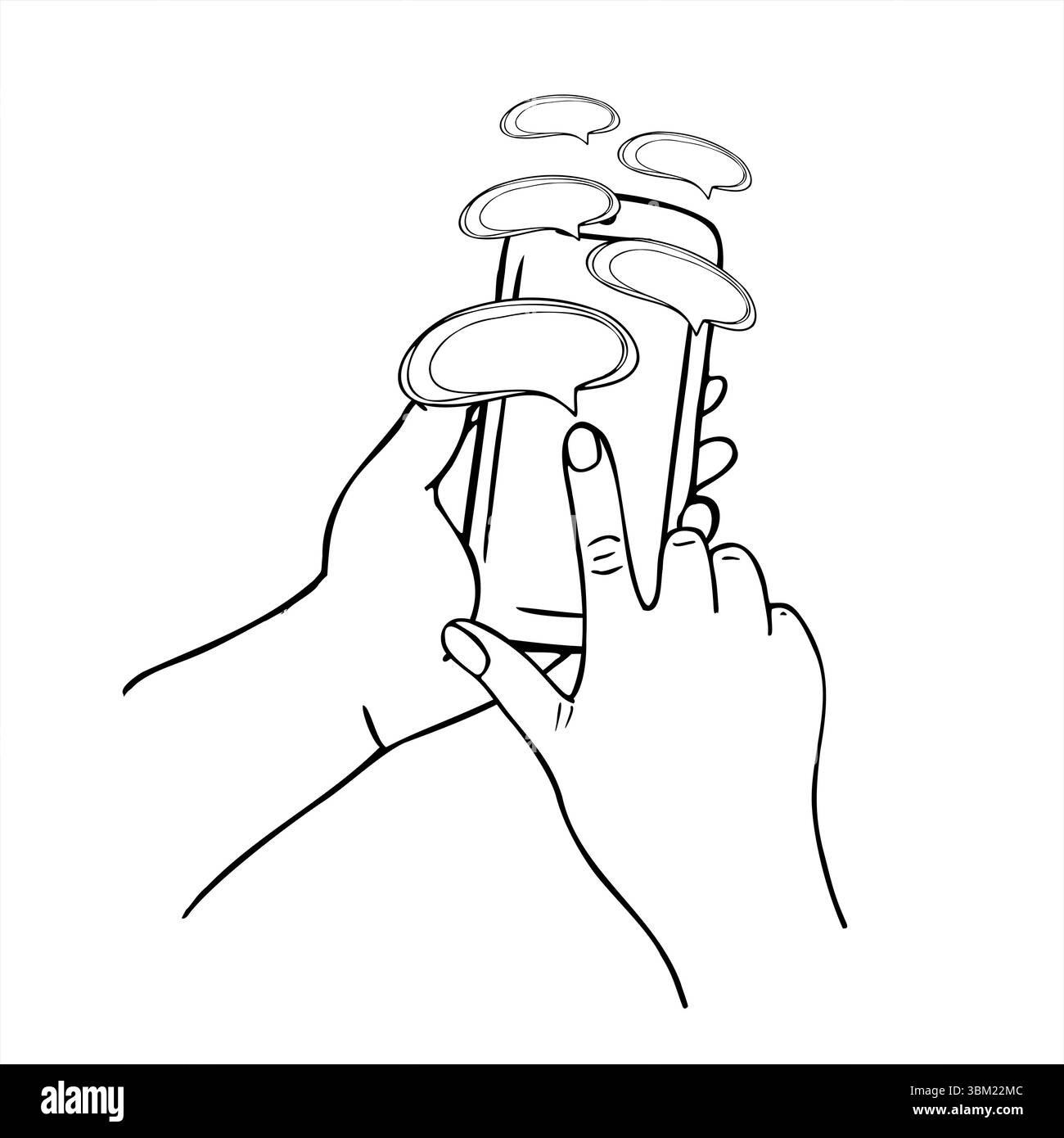 Hand scrolling on phone screen Cut Out Stock Images & Pictures - Alamy