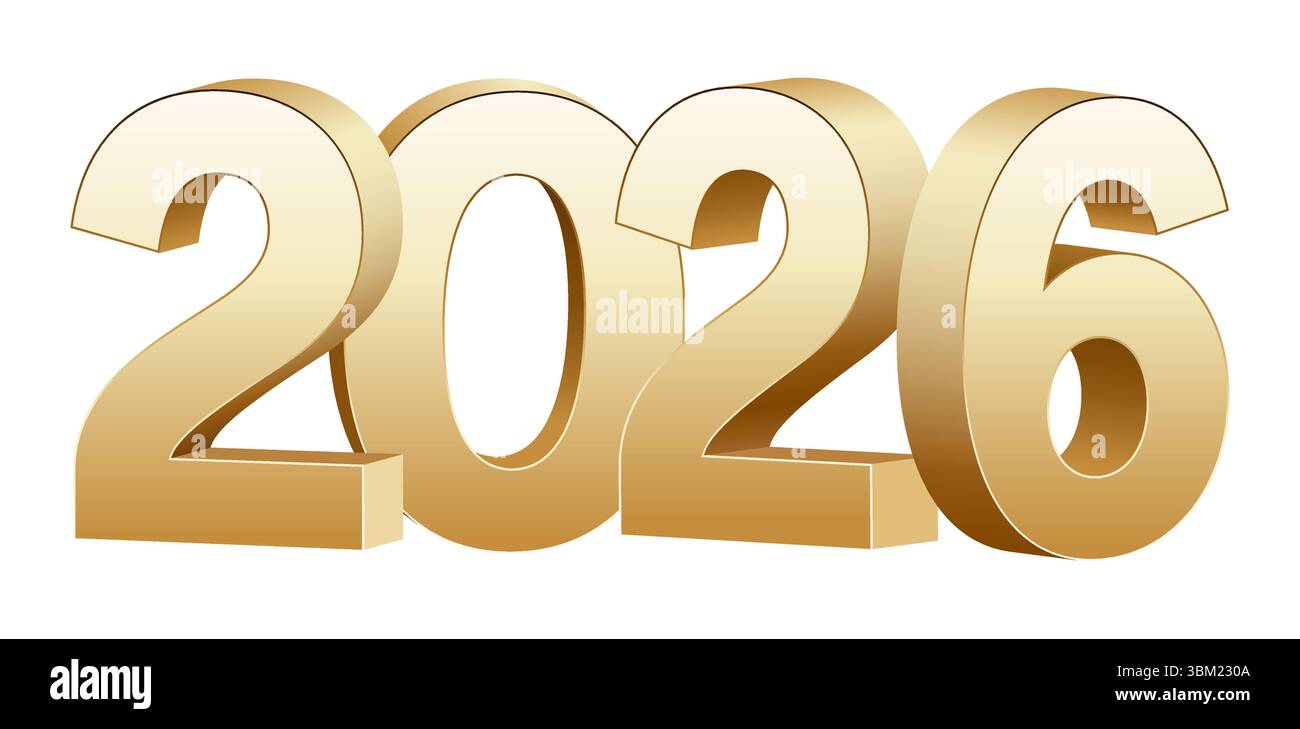 Happy new year 2026 3d gold Cut Out Stock Images & Pictures - Alamy