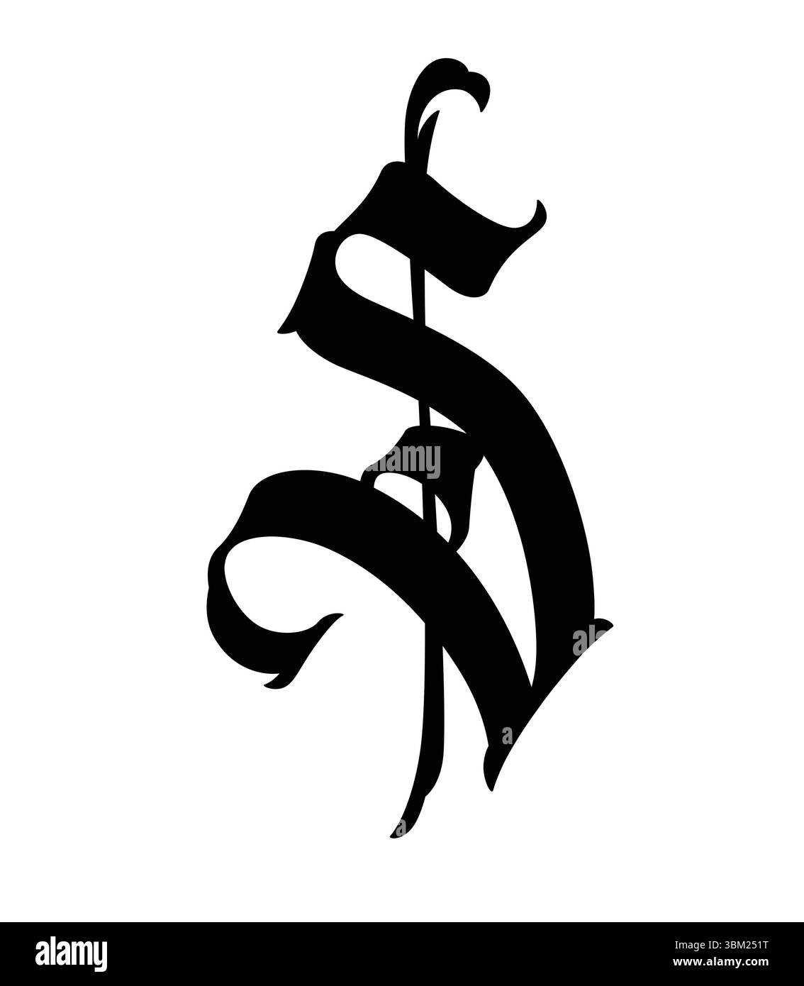 Letter s, in the Gothic style. Vector. Alphabet. Calligraphy and ...