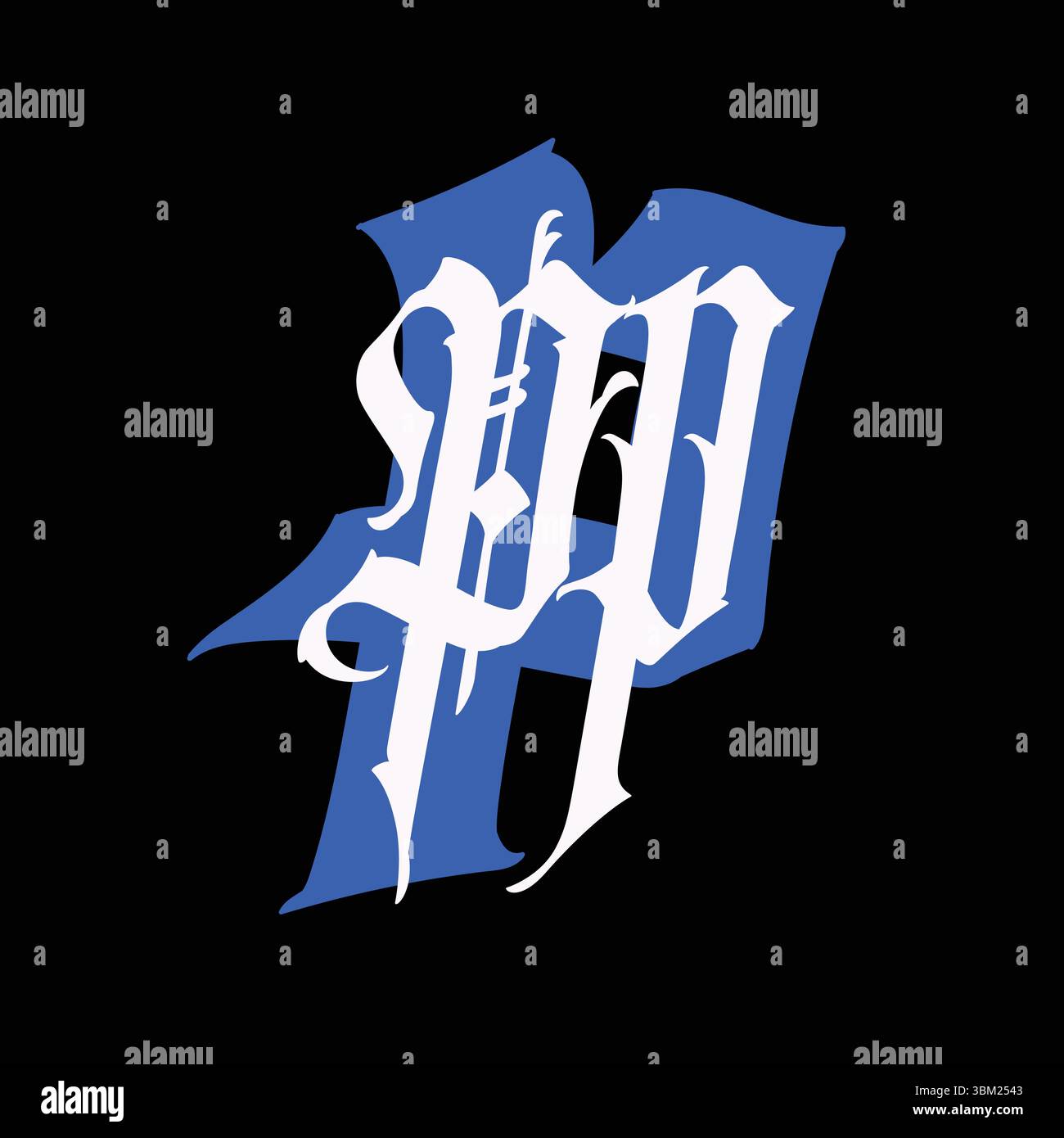 A Gothic letter made in the old medieval style. Vector. Calligraphy and ...