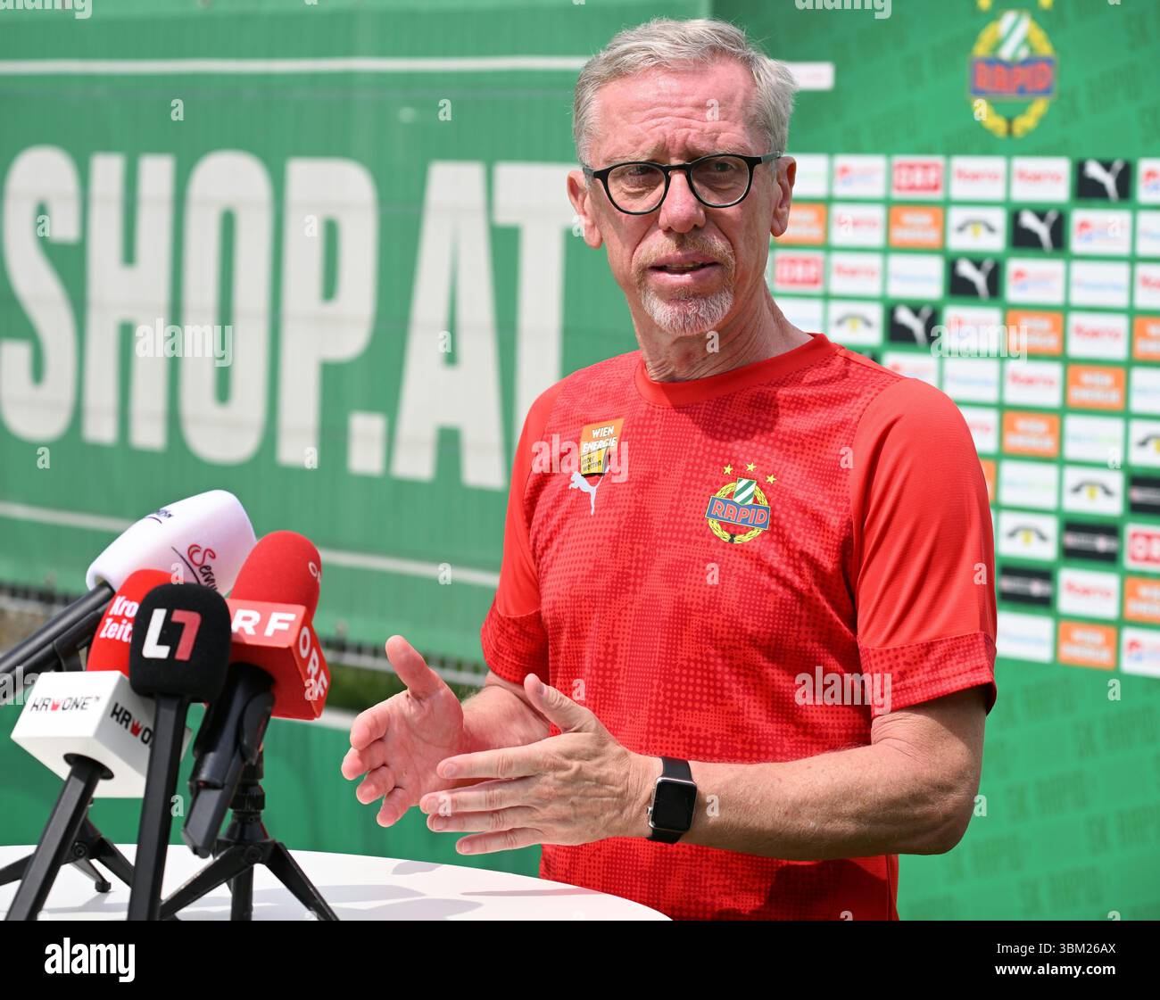 Rapid coach Peter Stöger on Monday, 23 June 2025, at the start of SK ...