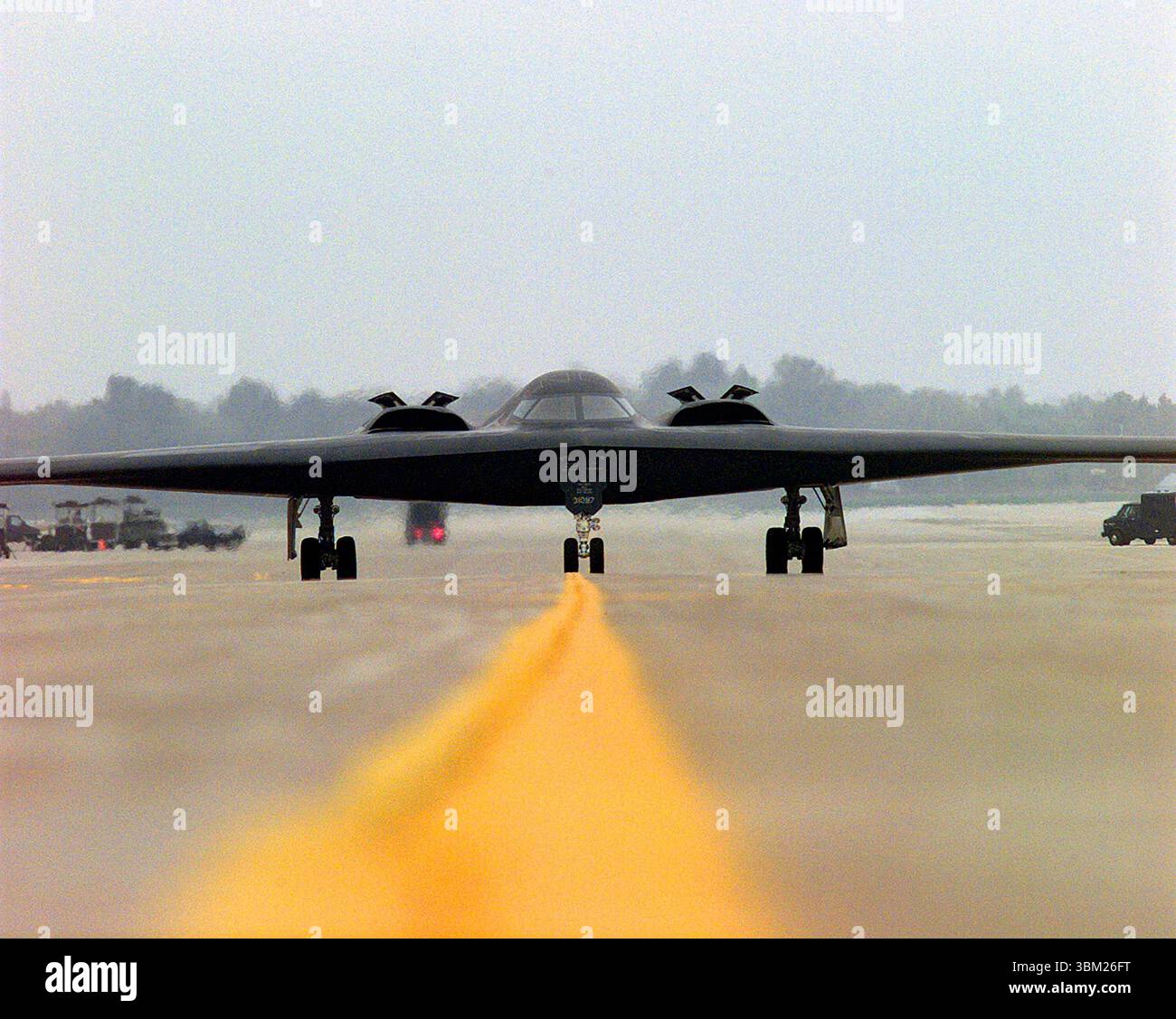 A B-2 "Spirit" stealth bomber prepares to take-off during the joint ...