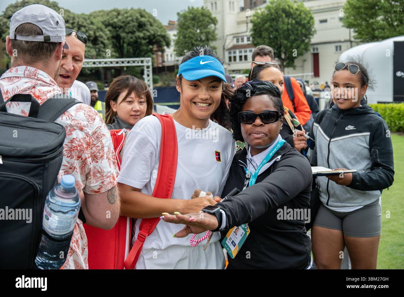 Eastbourne, England, UK. Emma Raducanu on the practice courts with ...