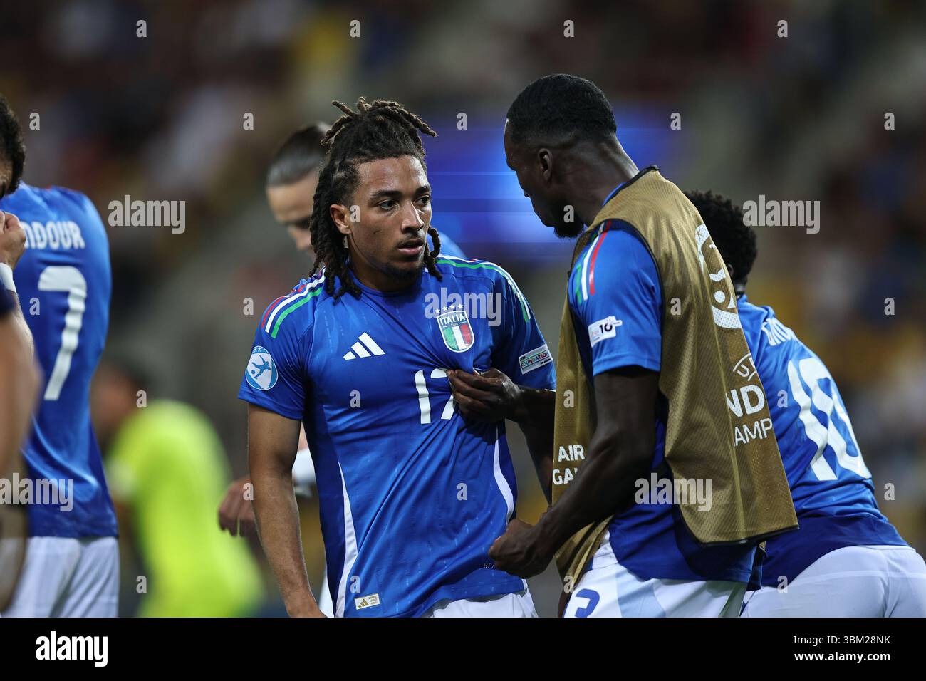 Luca Koleosho (Italy U21) celebrates after scoring his teams first goal ...