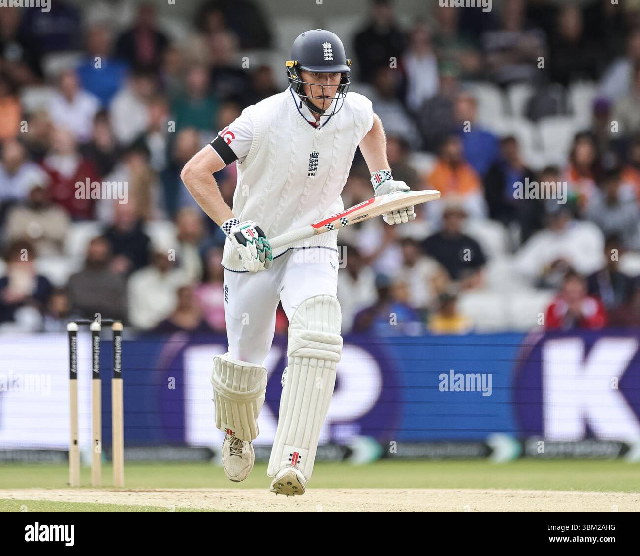 Zak Crawley of England makes one run during the 1st Rothesay Test Match ...