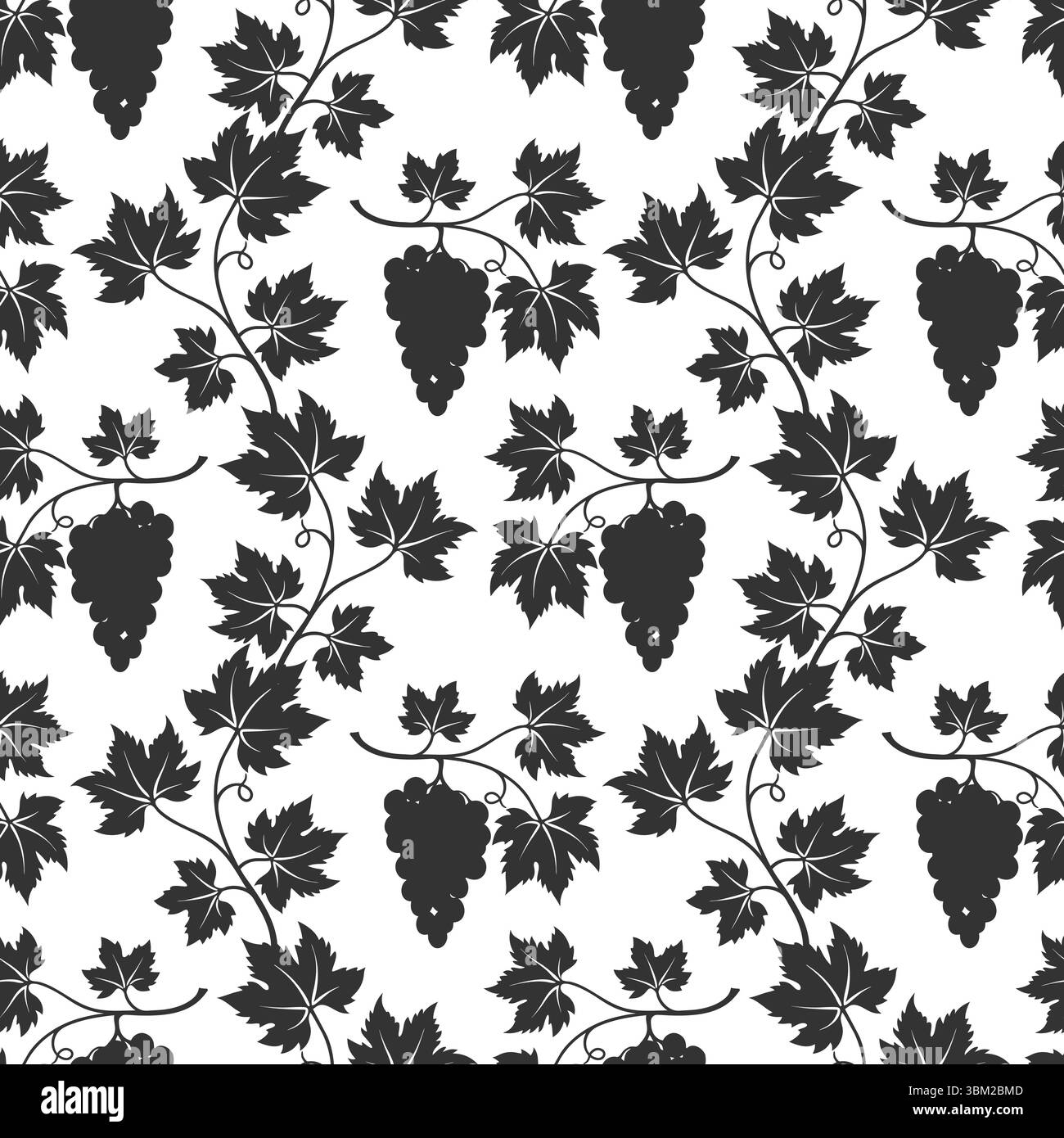 Seamless pattern grapes Black and White Stock Photos & Images - Alamy