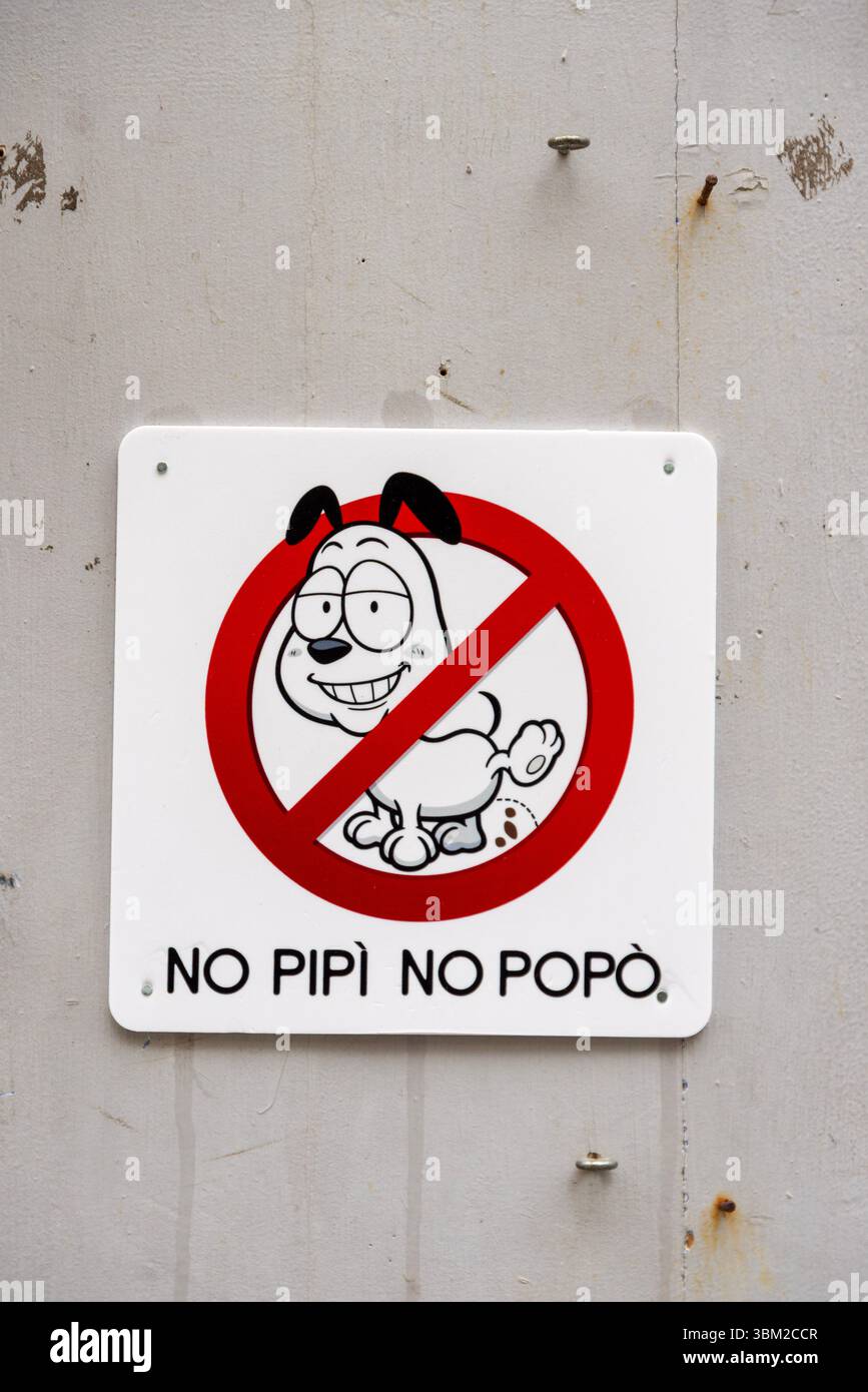 no pipi no popo, no pee no poo - wall mounted sign warning of dog ...