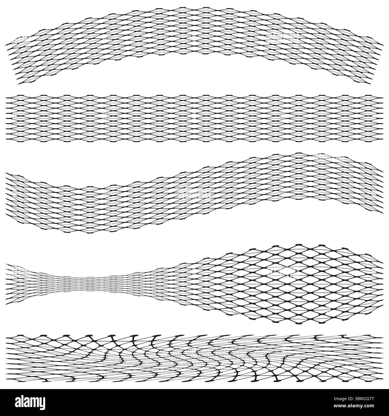 Wave line patterns. Flowing stripe design. Curved band illustration ...