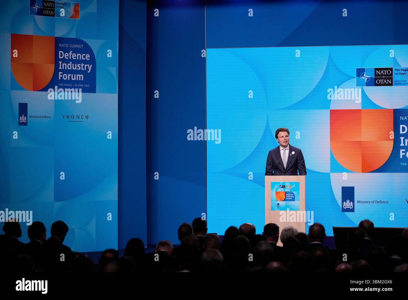 Netherland's Defense Minister Ruben Brekelmans addresses the audience ...