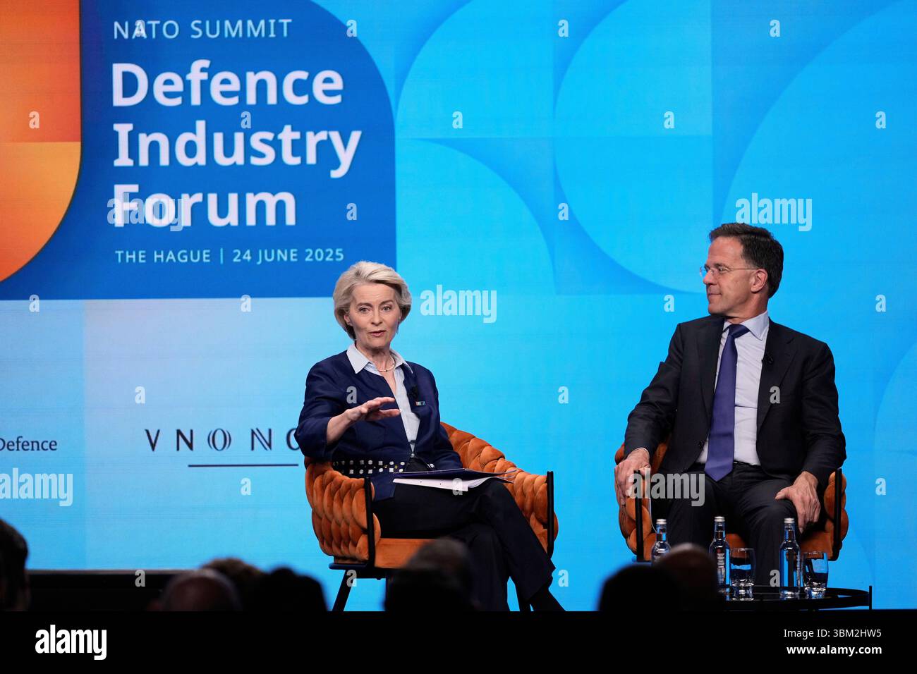 NATO Secretary General Mark Rutte, right, and European Commission ...