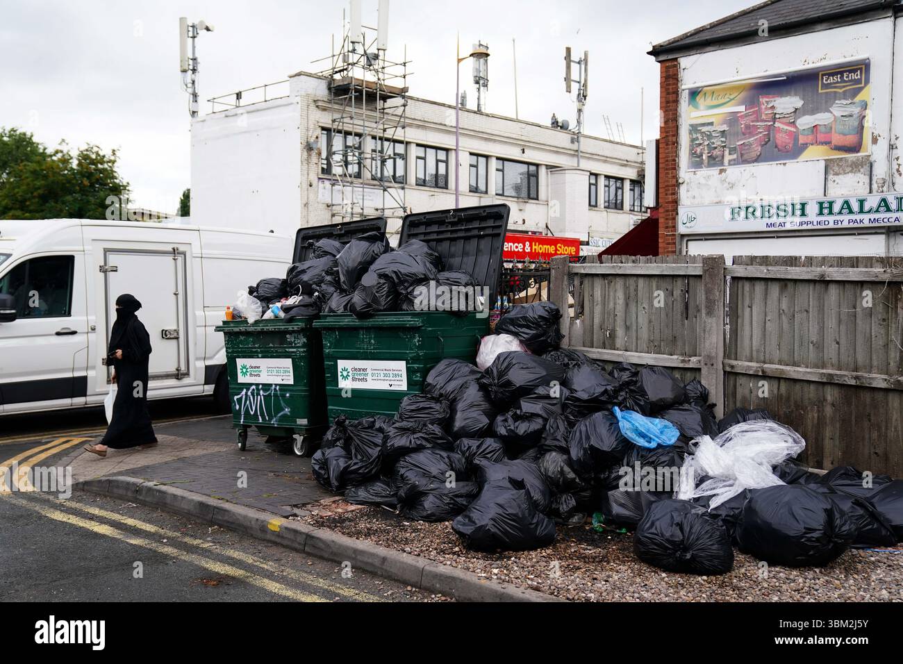 Uncollected refuse bags in the Aston area of Birmingham. The Unite ...