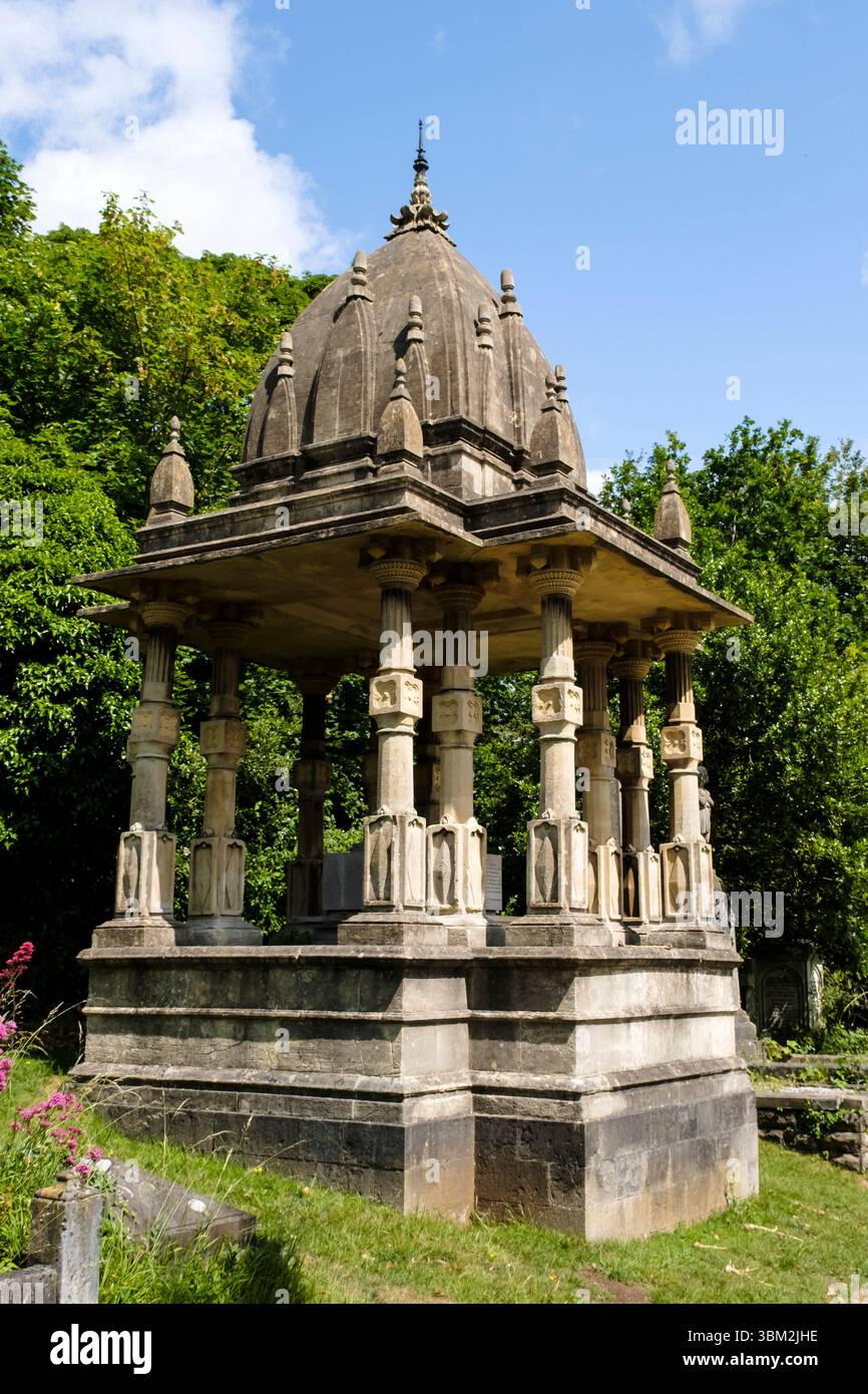 Ornate tomb of Raha Rammohun Roy at Arnos Vale cemetary Bristol UK ...