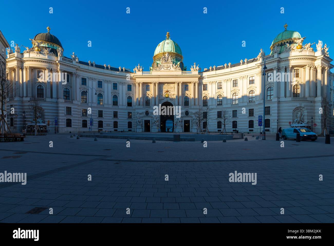 baroque star-shaped Michaelerplatz square in the centre of Vienna is a ...