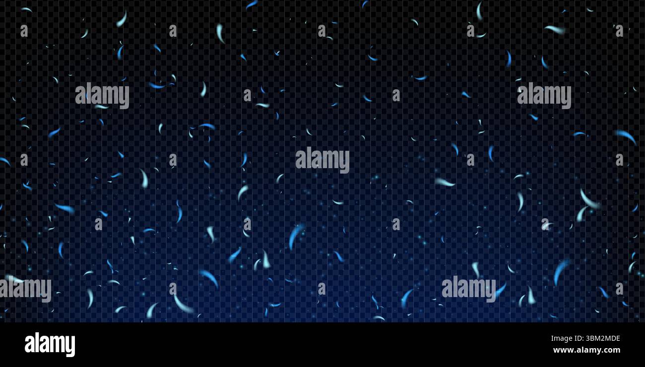 Blue fire with sparks and flying particles on dark smoky background ...