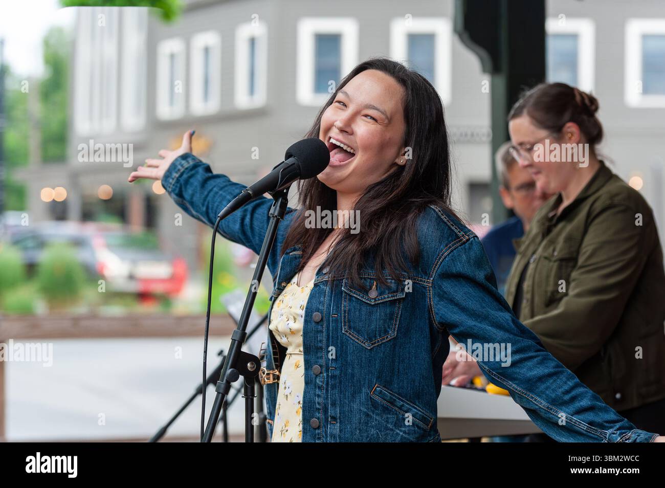 Paige Perkinson, lead singer with Poor Yorick, performing at the West ...