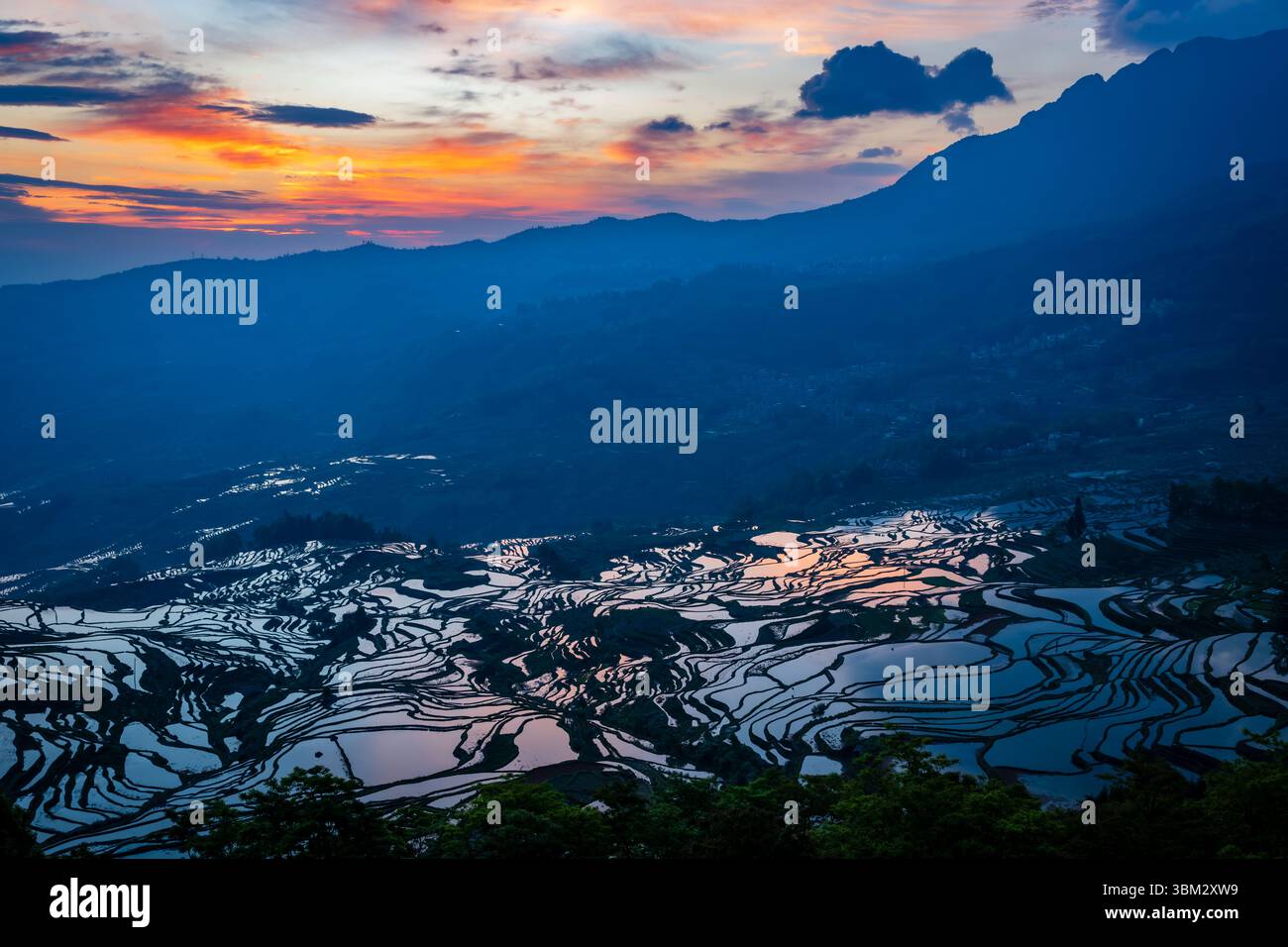 China's UNESCO Hani Rice Terraces, Yunnan, with a Panoramic View of the ...