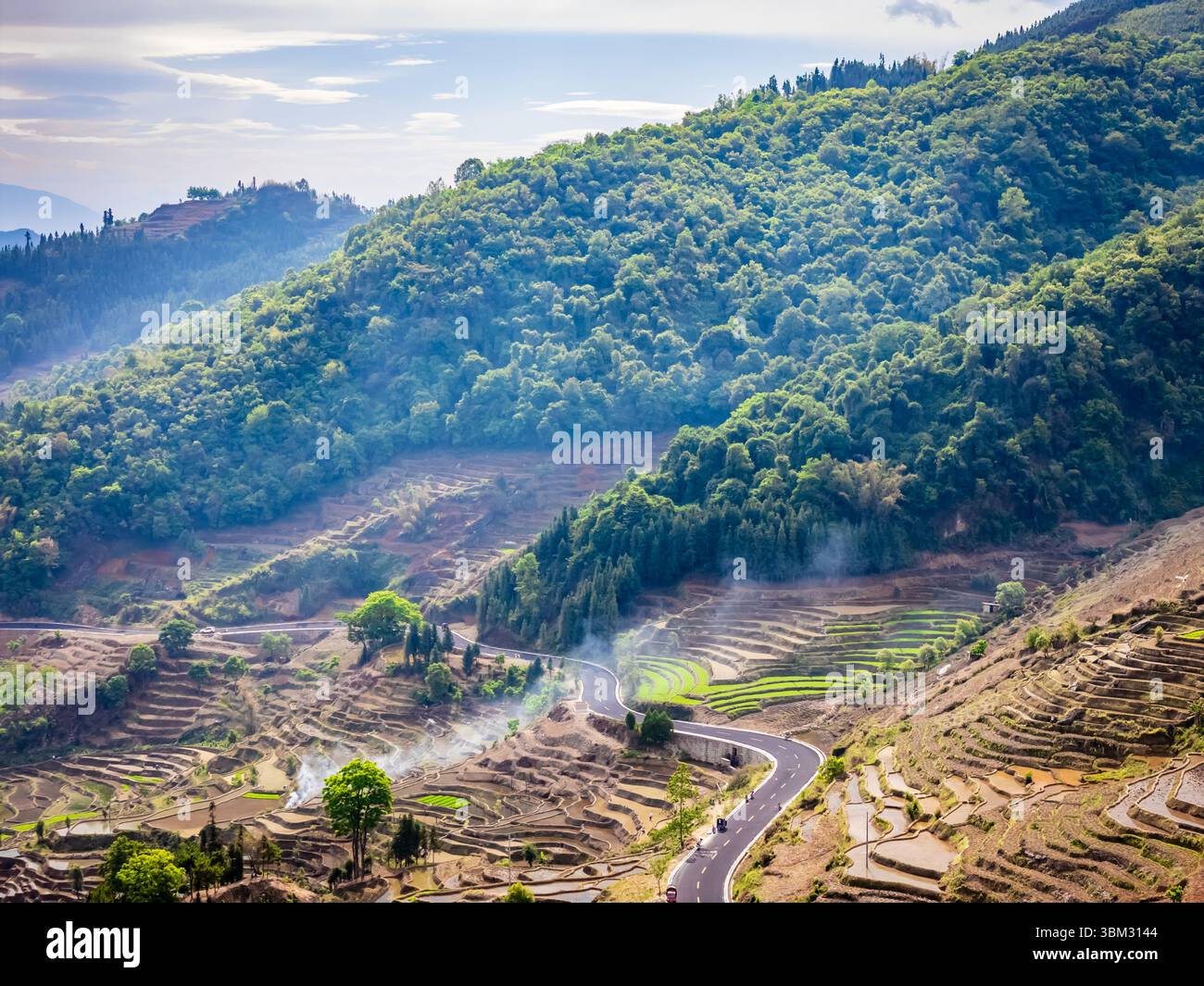 China's UNESCO Hani Rice Terraces, Yunnan, with a Panoramic View of the ...