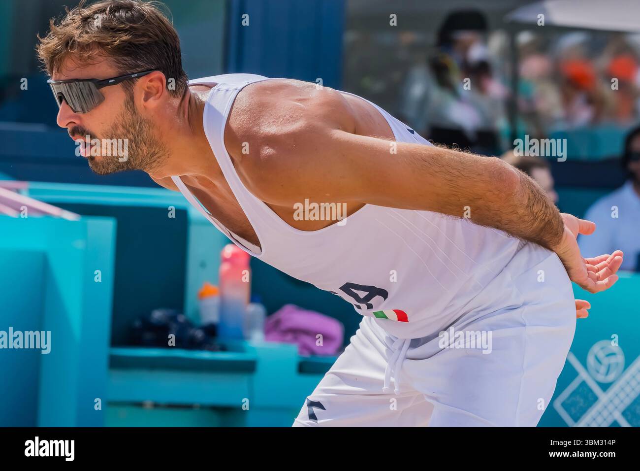 ALEX RANGHIERI (ITA) (1) prepares to receive a serve from Team ...