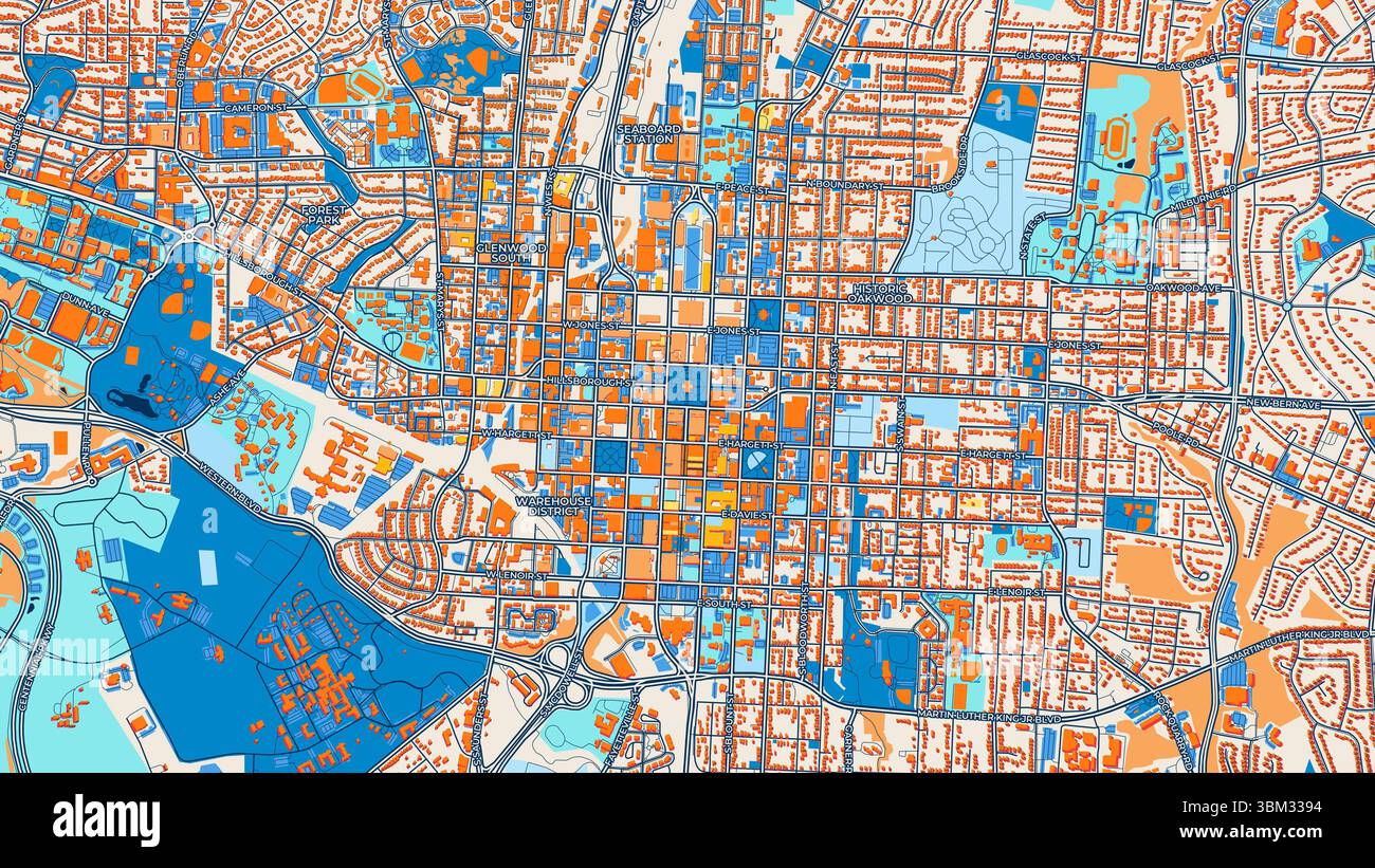 Raleigh north carolina map hi-res stock photography and images - Alamy