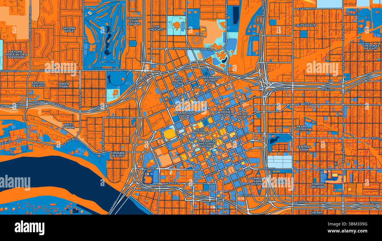 Map of tulsa center hi-res stock photography and images - Alamy