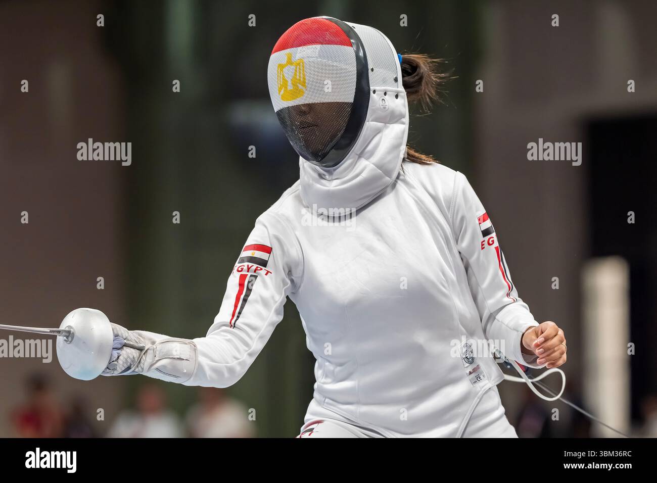 Shirwit Gaber (EGY) of Team Egypt competes at the Fencing Women's Epee ...