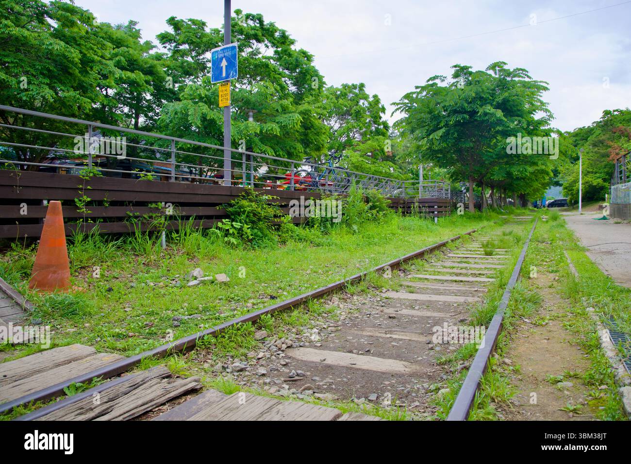 Namyangju, South Korea - May 19th 2025: Overgrown railroad tracks from ...