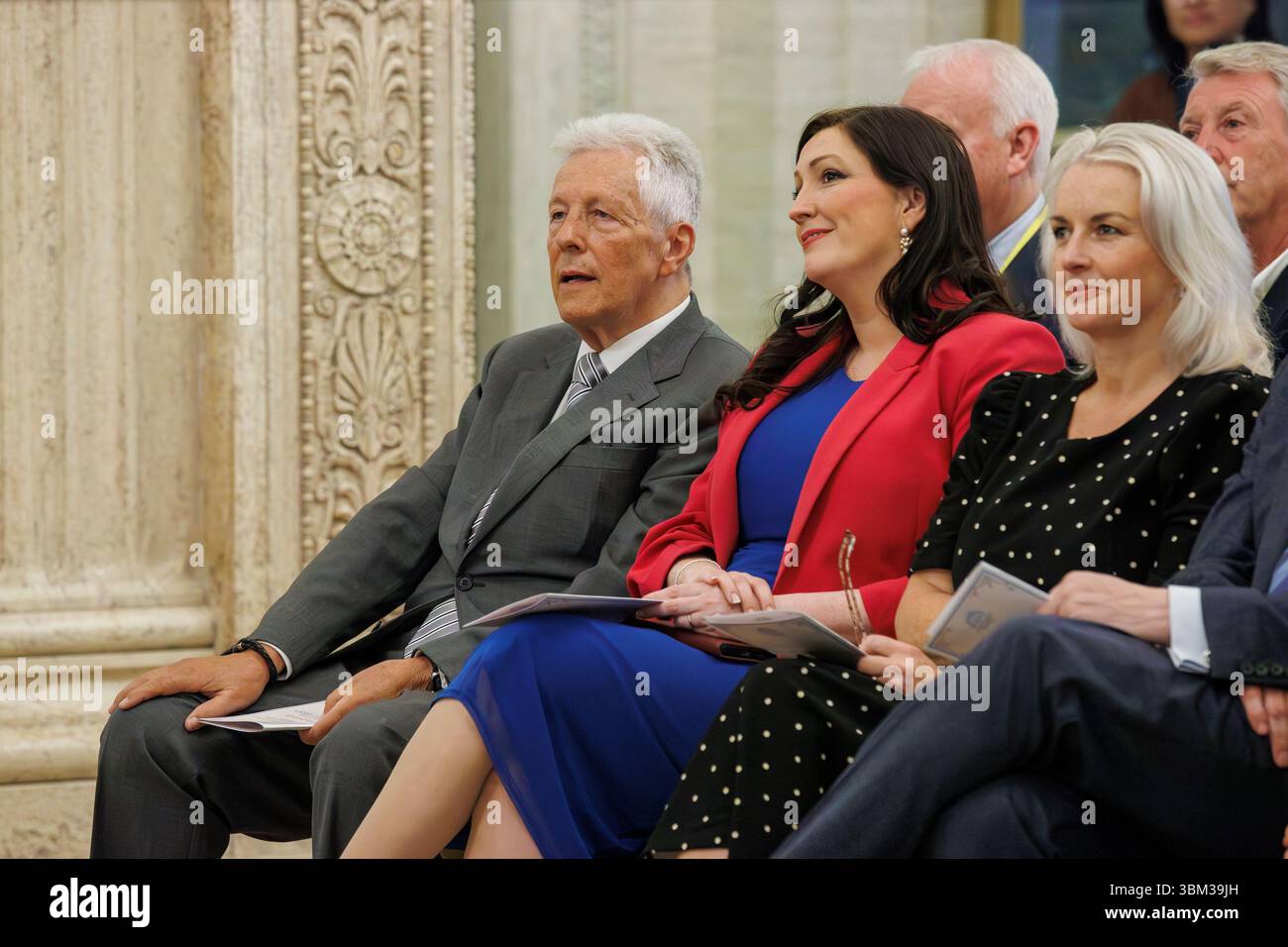 (left to right, front row) former Northern Ireland First Minister Peter Robinson, deputy First ...