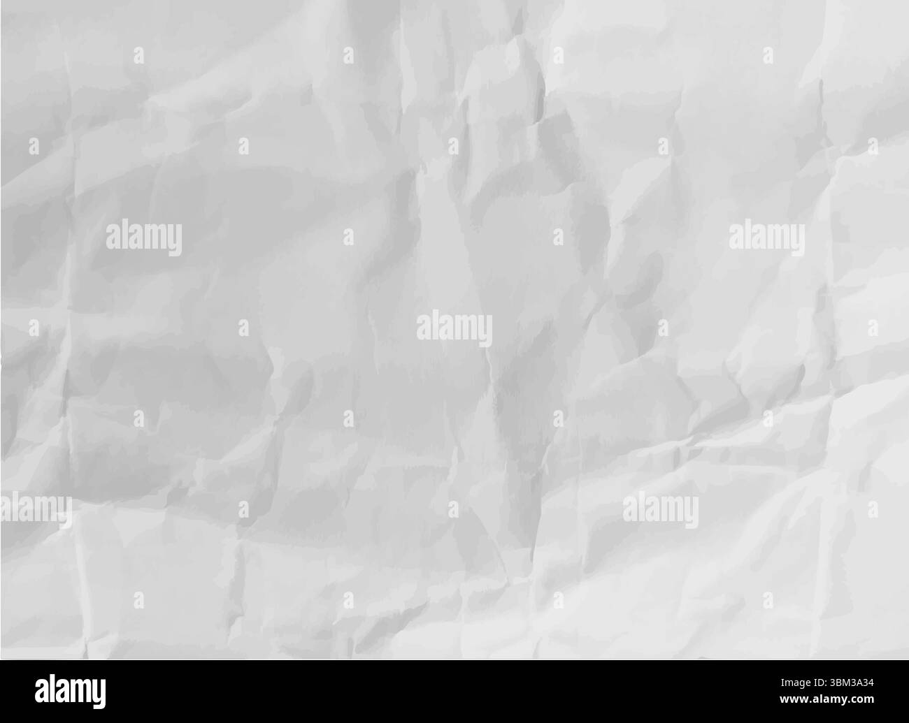 Crumpled White Paper Texture. Realistic Wrinkled Sheet Background ...