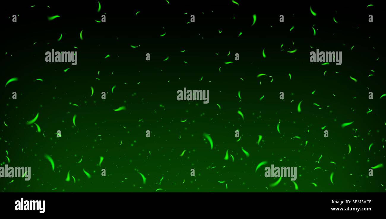 Glowing green sparks and magical fire effect with smoke, fog and toxic ...