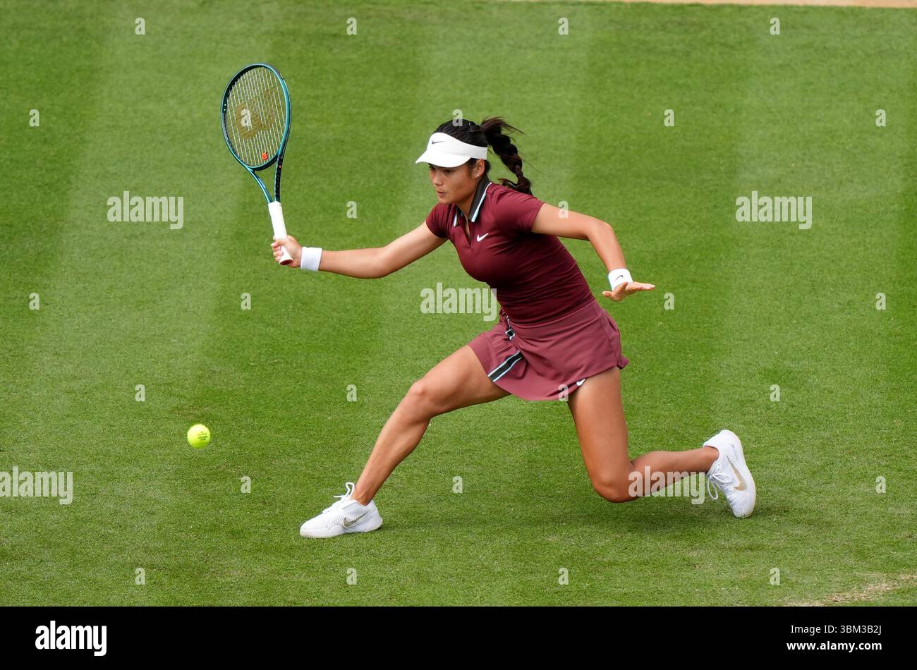 Emma Raducanu in action against Ann Li (not pictured) during day two of ...