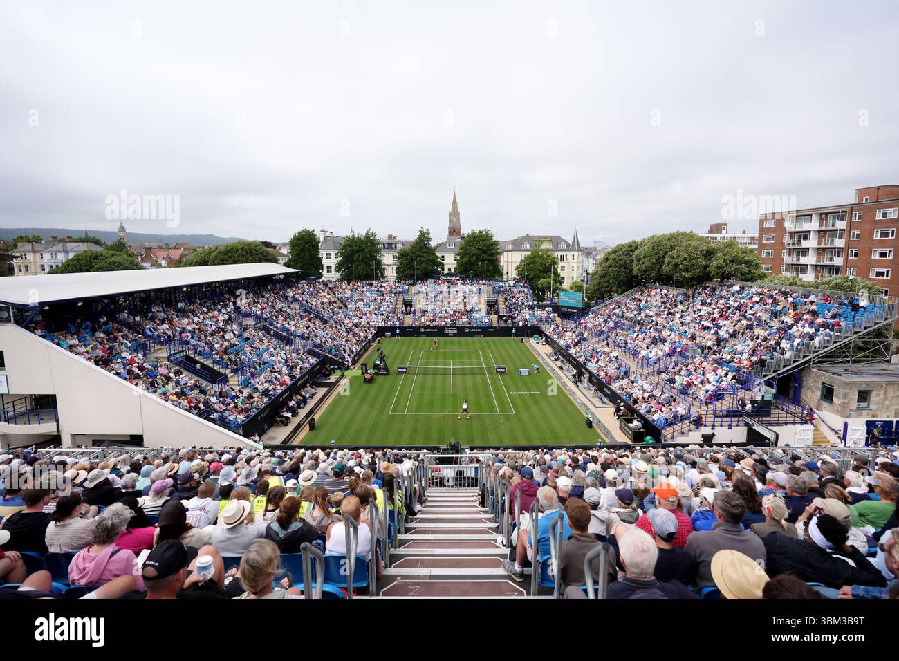 General view of Ann Li against Emma Radacanu on Centre Court during day ...