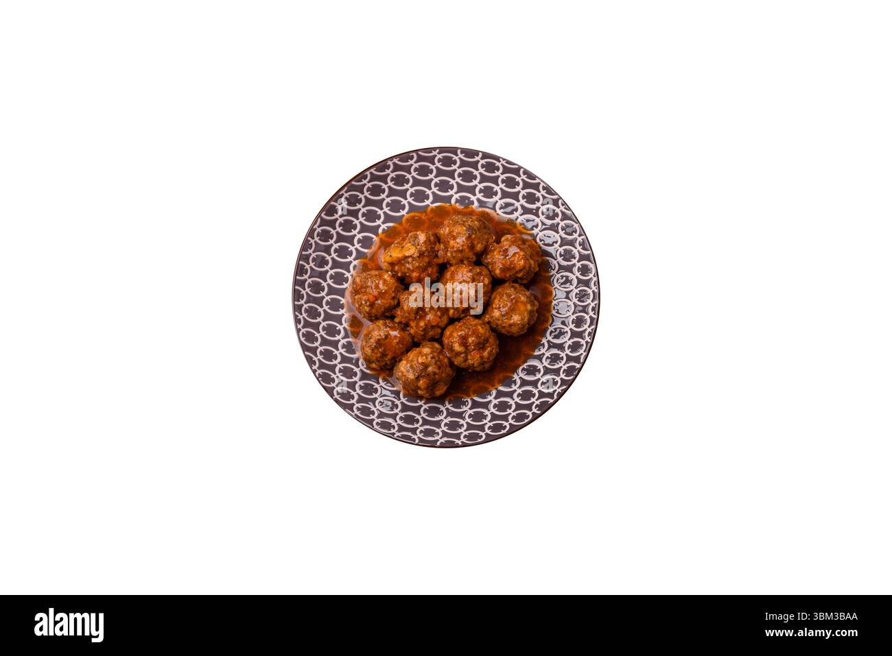 Meat, meatballs in tomato sauce, Italian food, beef or pork with salt ...