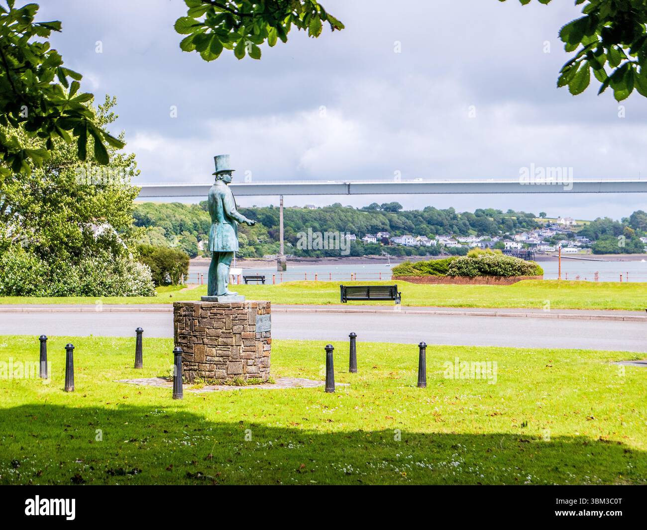 Statue of Brunel at Brunel Quay in Neyland Marina, Pembrokeshire, Wales ...