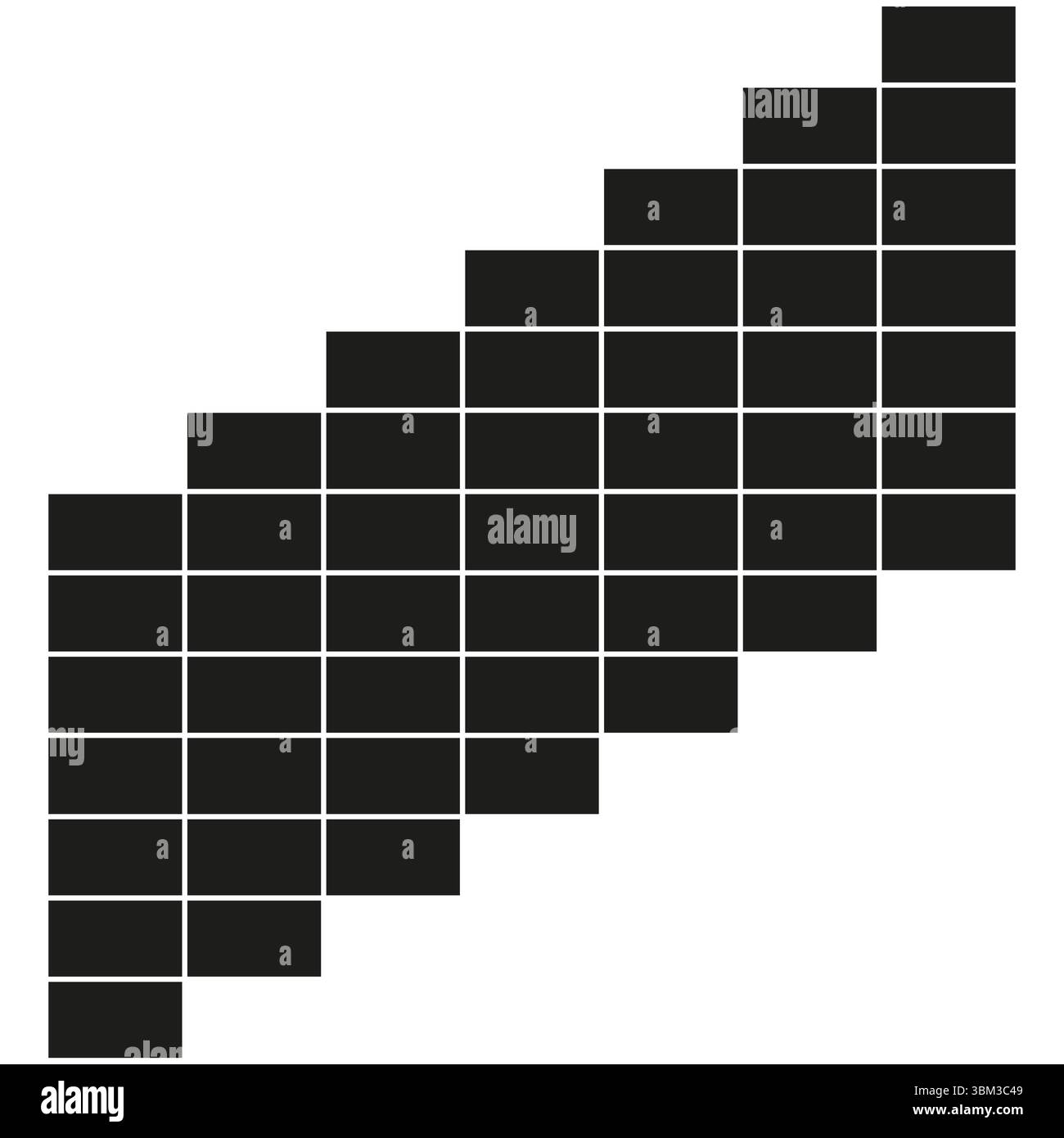 Square tile icon. Stepped block symbol. Black grid illustration. Vector ...