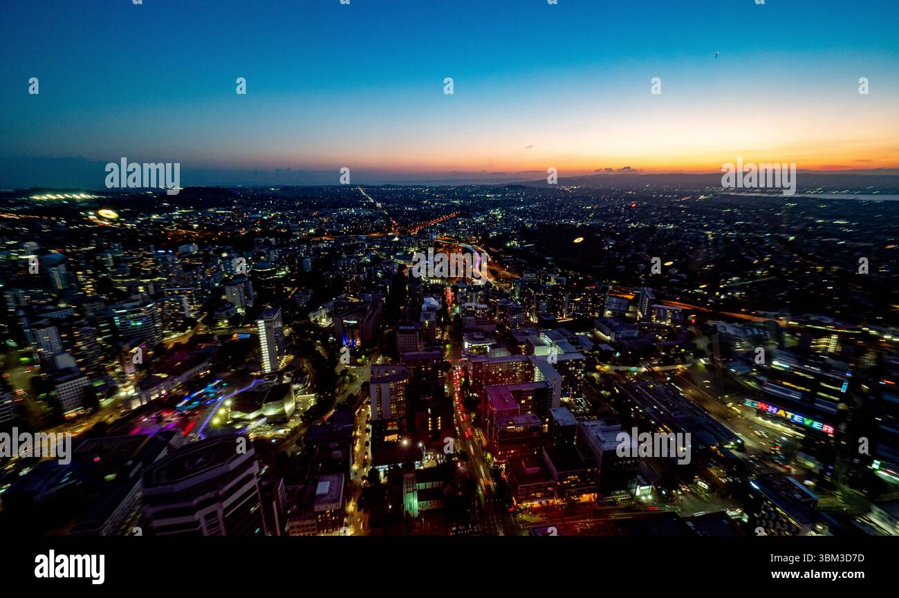 Aerial view of Auckland, New Zealand, showcasing the vibrant cityscape ...